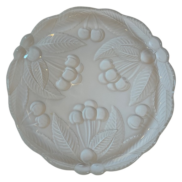 Vintage | Dining | Vintage Beautiful Cherry Design Serving Dish Frosted ...